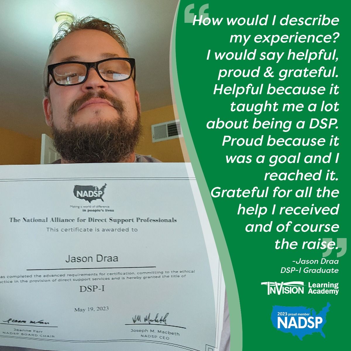 NADSP Certification: Career Support for our Direct Supporters
